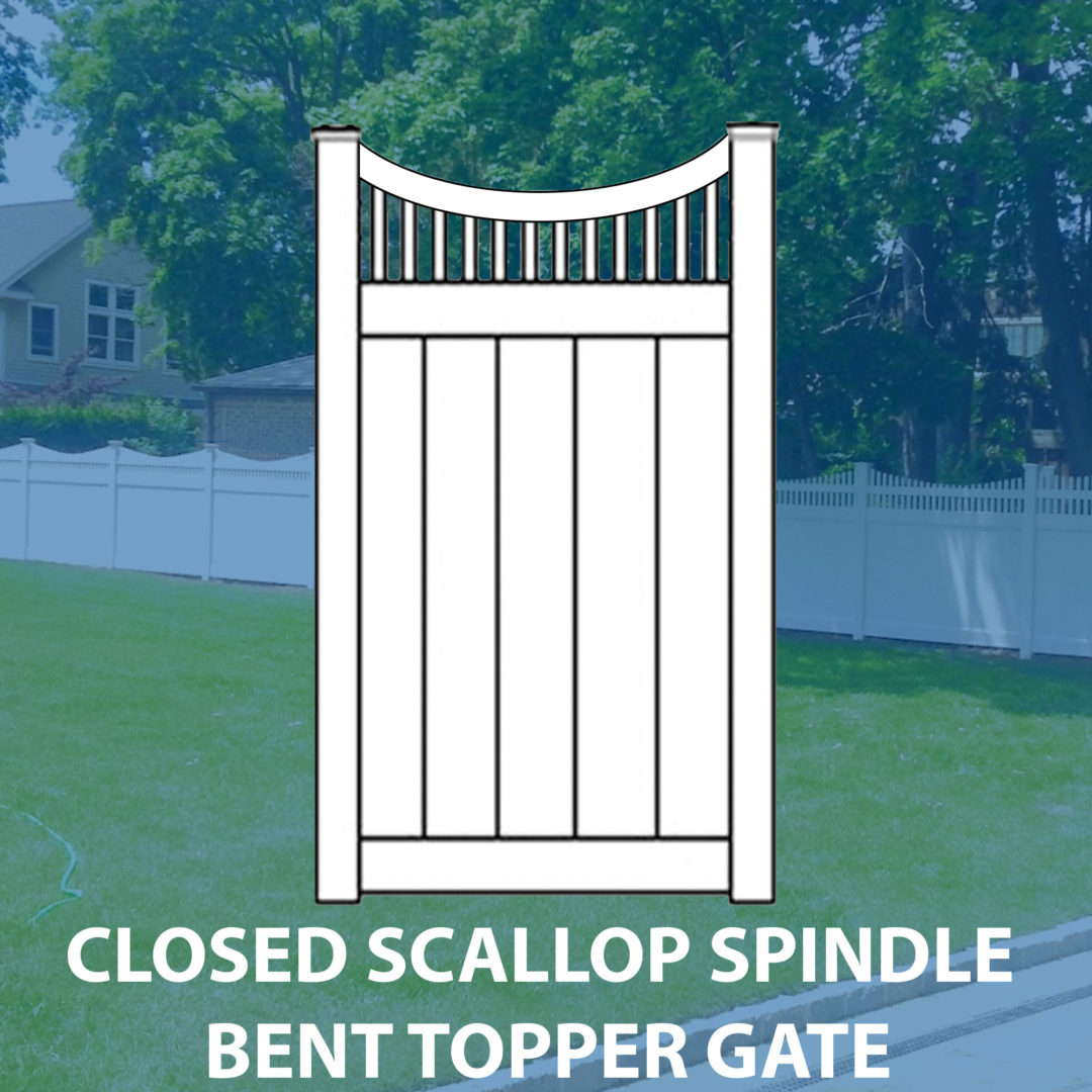 CLOSED SCALLOP SPINDLE BENT TOPPER GATE | Quality Lineals USA