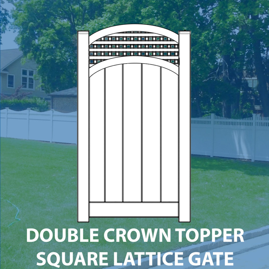 DOUBLE CROWN SQUARE LATTICE TOPPER GATE | Quality Lineals USA